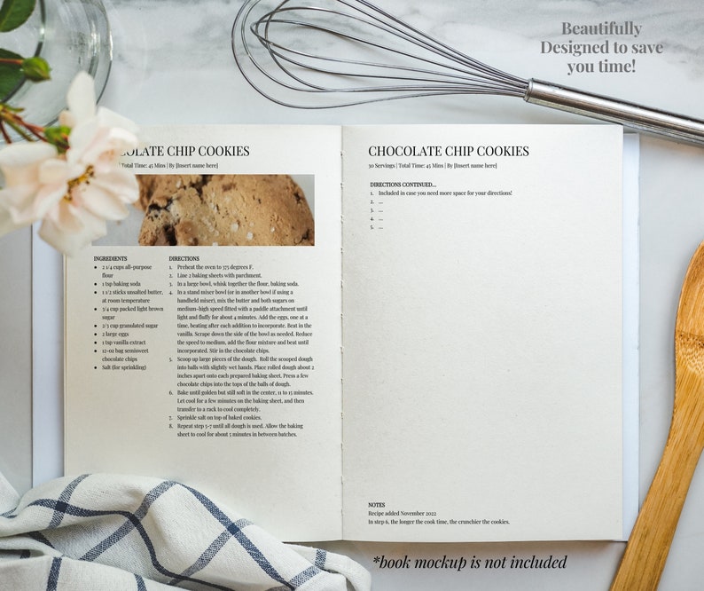 Microsoft Word Recipe Sheet Template Editable, 4 Recipe Page Template ...