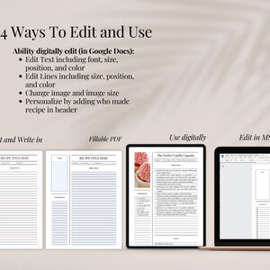 Google Docs Recipe Template, 4 Editable Recipe Binder Templates, Recipe ...