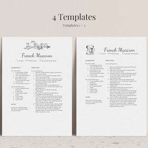 Microsoft Word Recipe Template Editable, 4 Recipe Page Template, Recipe ...