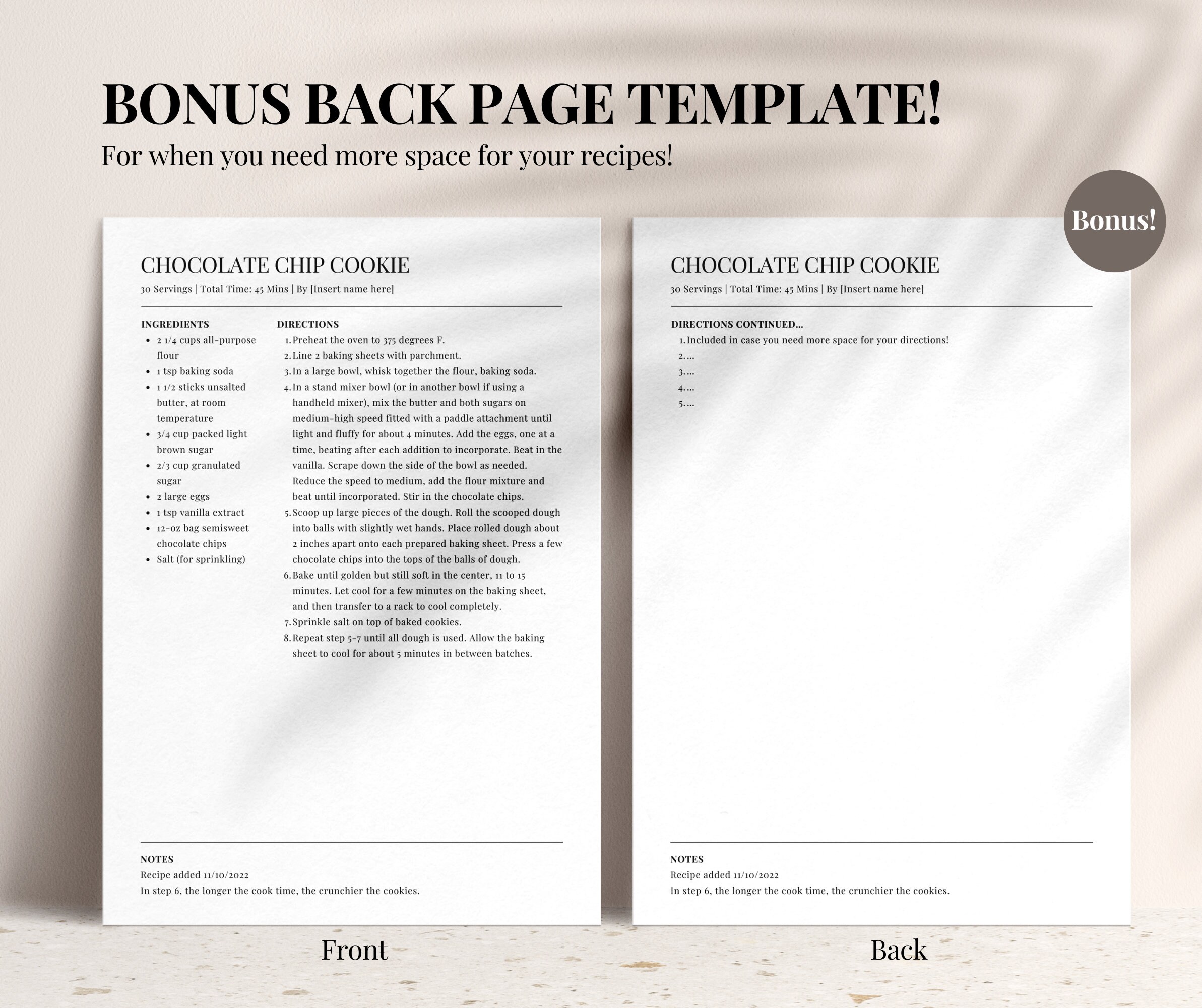 4 Editable Microsoft Word Recipe Template, Recipe Sheet Template ...