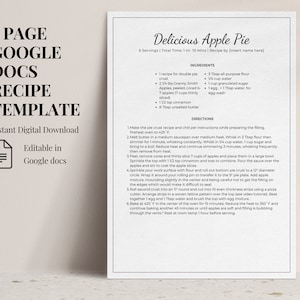 4 Editable Google Docs Recipe Template, Farmhouse Recipe Design ...