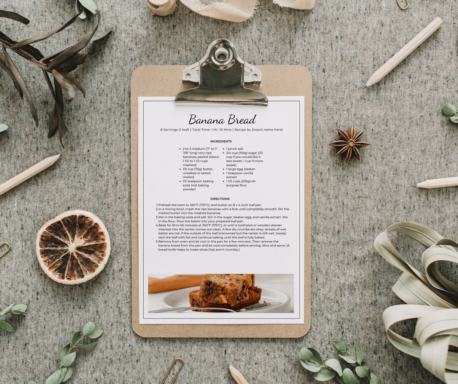 4 Editable Google Docs Recipe Template, Farmhouse Recipe Design ...