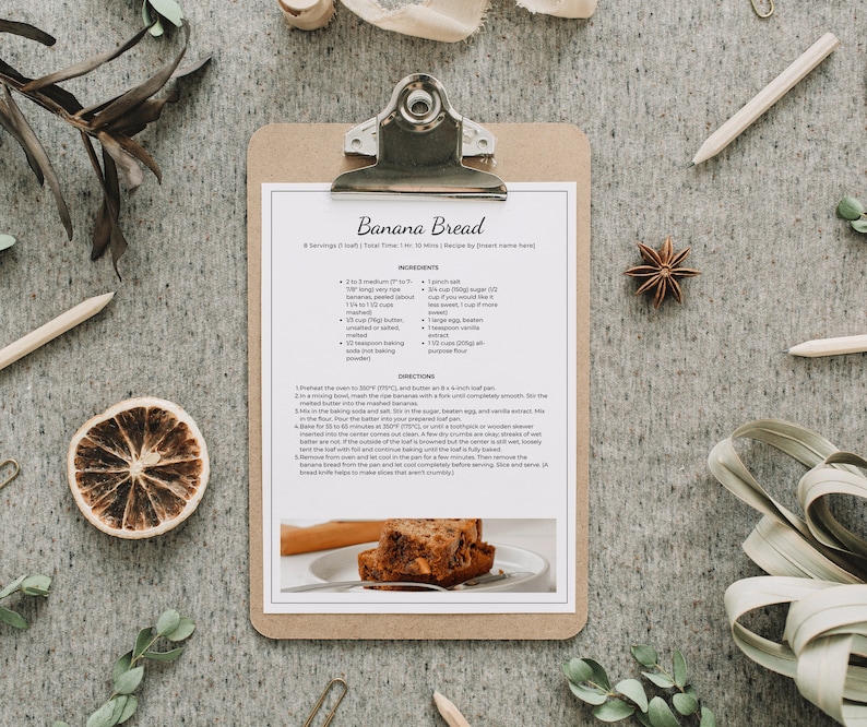 4 Editable Google Docs Recipe Template, Farmhouse Recipe Design ...
