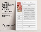 Microsoft Word Recipe Template 4 Editable Recipe Binder - Etsy