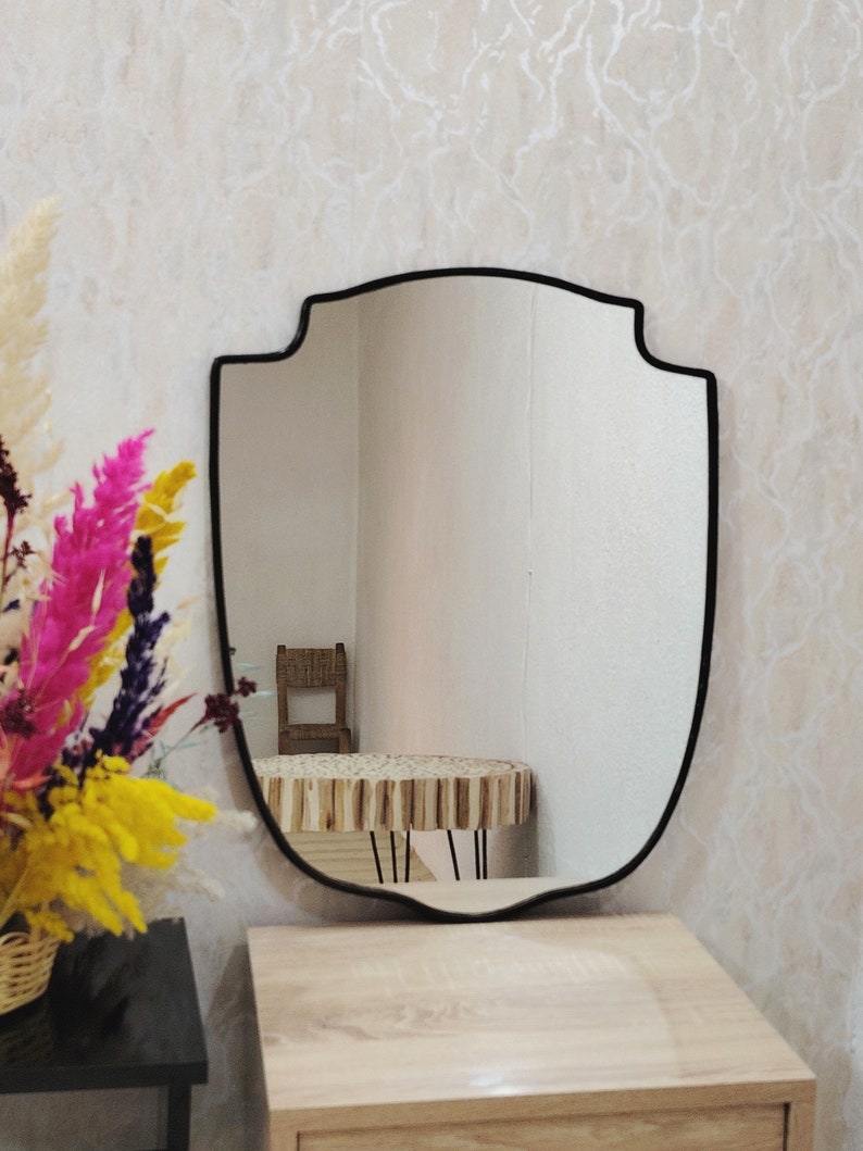 Crest Shaped Wall Mirror, Italian Shield Mirror, Shield Irregular ...