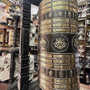 34 Inch Tall Tibetan PRAYER WHEEL • BIG Size Buddhist Prayer Wheel ...