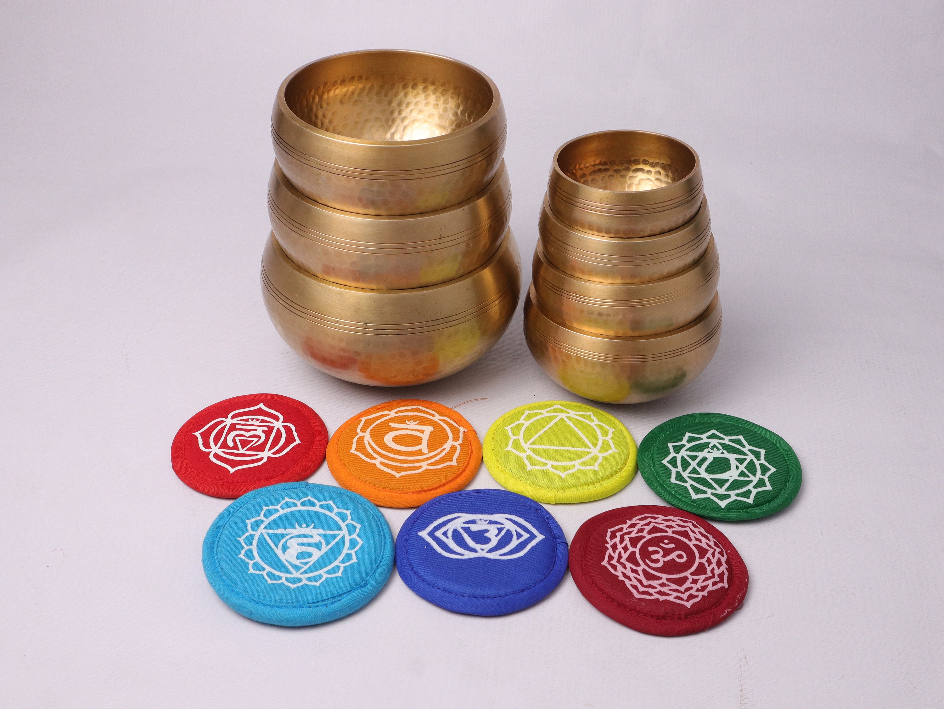 Tibetan Singing Bowl Set of 7 Chakra Bowl for Yoga Meditation Healing ...