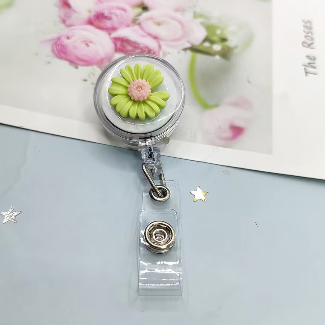 Daisy Flower Bagde Reels, Floral Badge Reel, Card Holder, Nursing Badge ...