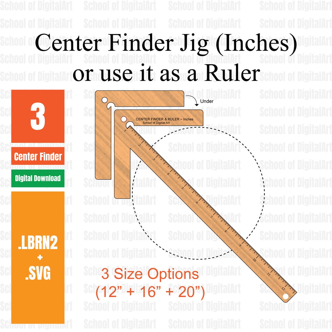 Basic Center Findertool, Center Finder Ruler, Center Finder Svg, Radius ...
