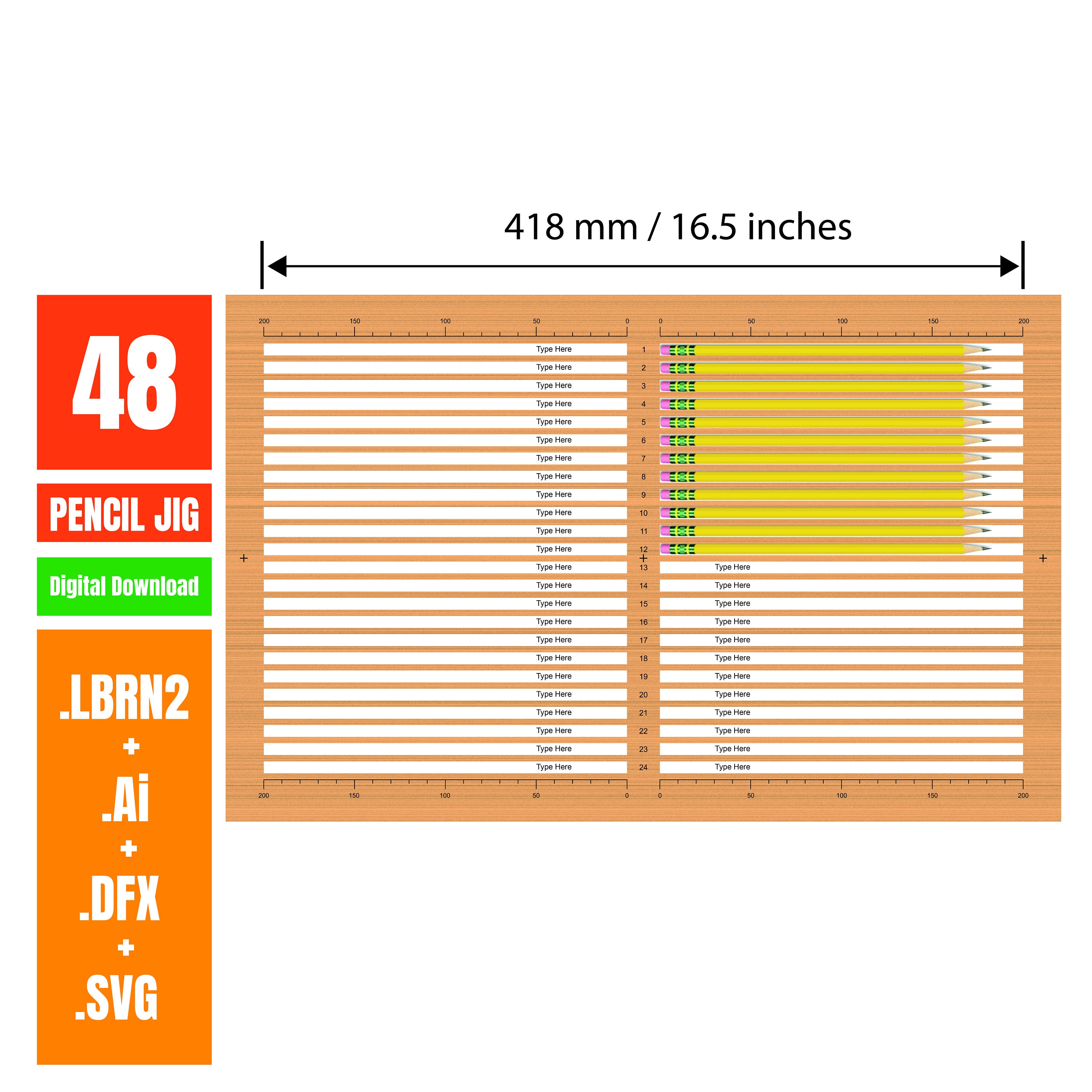 48 Pencil Jig SVG File Digital Download Easy to Use - Etsy
