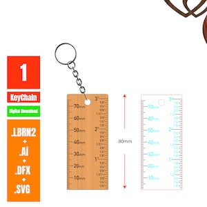 Ruler Keychain Svg, Keychain Design Laser Cut Files, Valentines Day Svg ...