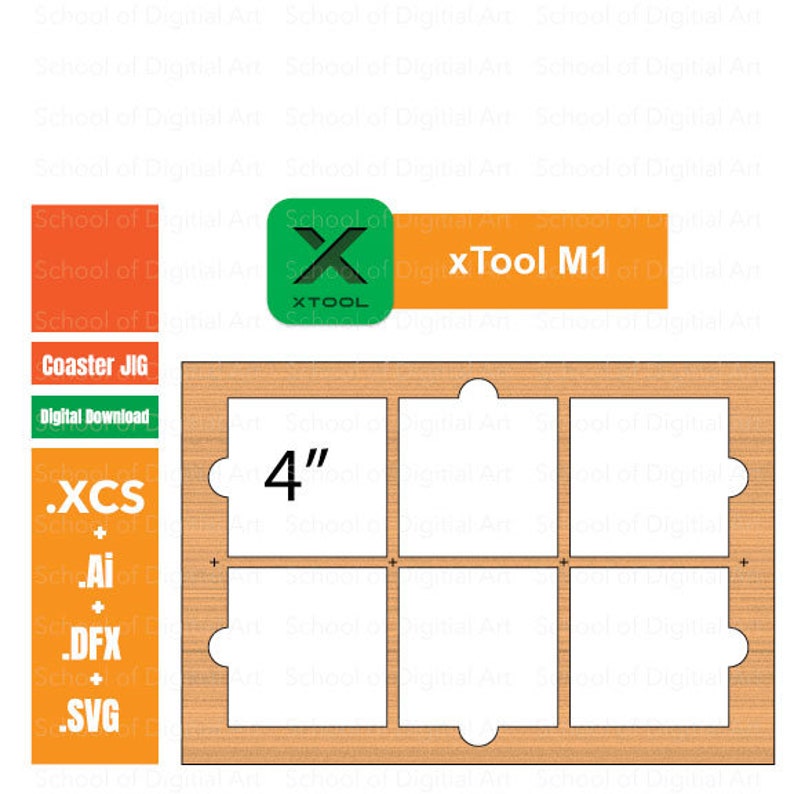 4 Inch Slate Coaster Jig for Xtool M1, 6 Pieces, Coaster Jig for Alignment for Engraving ...
