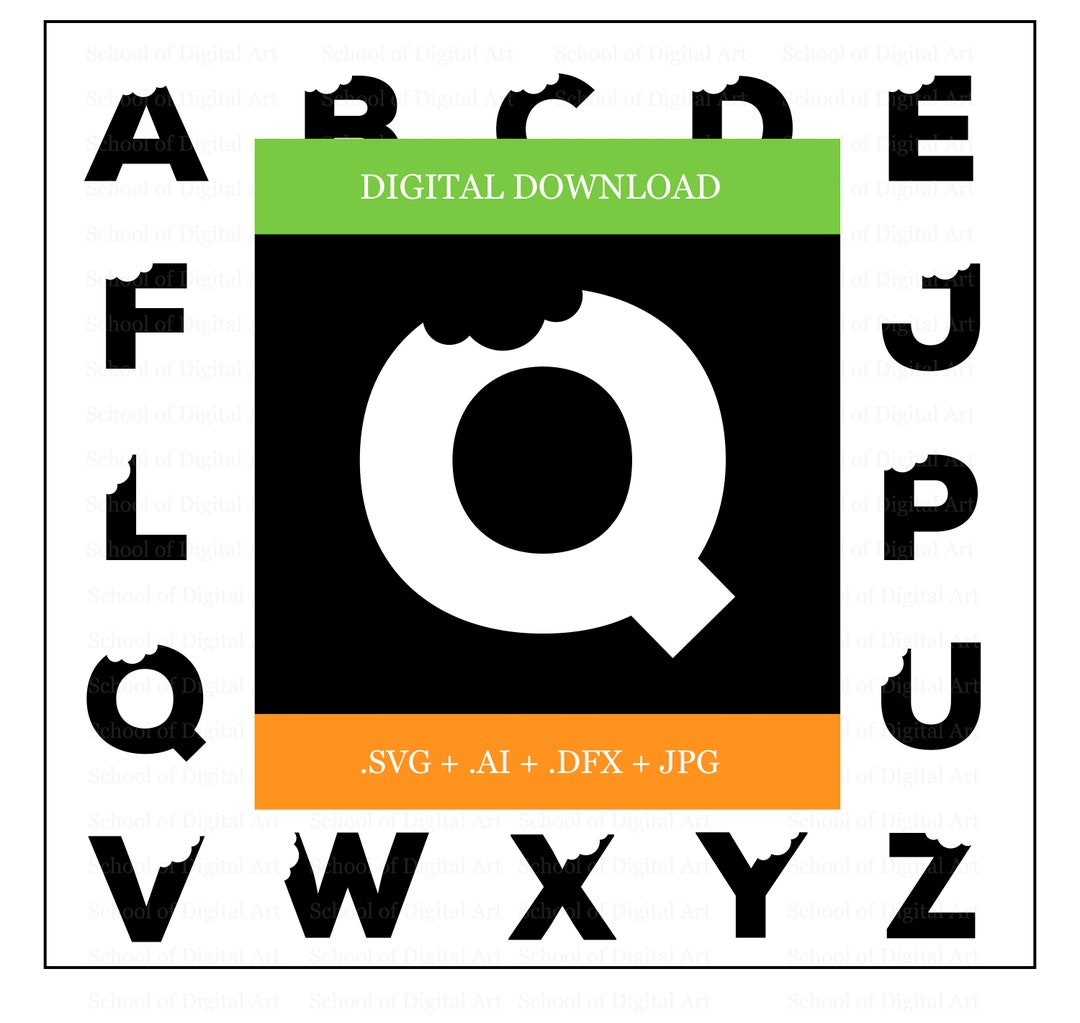 Monogram Svg Bite Svg Mouse Bite Svg Mouse Bite Fonts Svg, Nibbled Svg ...
