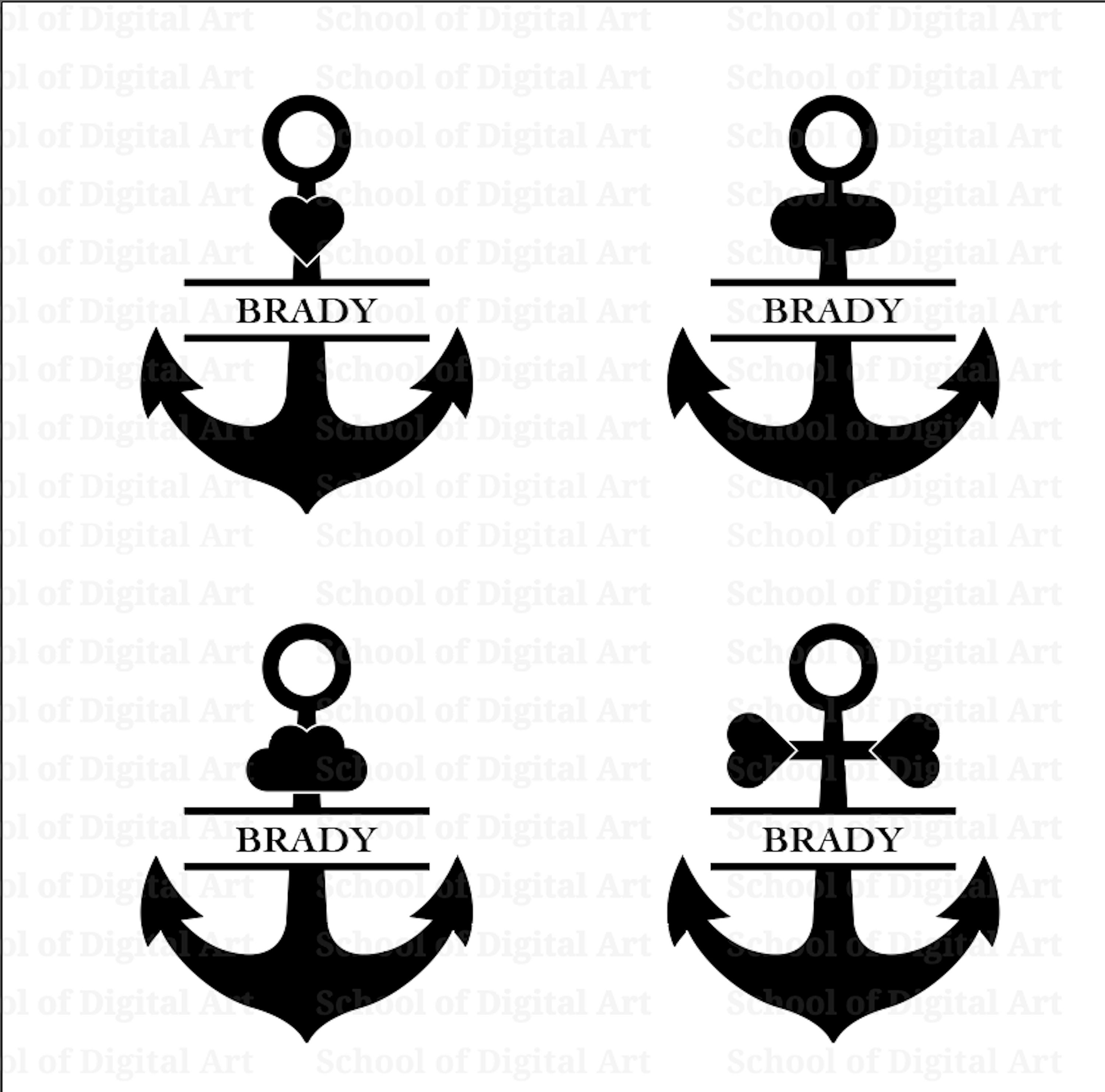 Anchor Split Monogram Svg Nautical Svg Split Anchor Svg Sea Svg Anchor ...