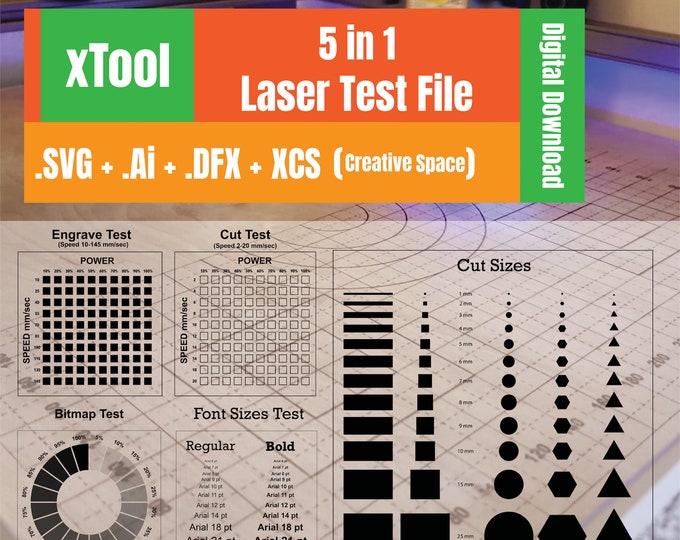 Xtool M1 Test Grid | DIY Cheat Sheet for Cutting and Engraving | Xtool ...