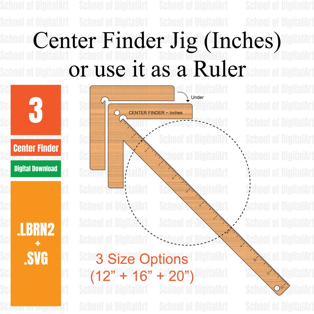 Basic Center Findertool, Center Finder Ruler, Center Finder Svg, Radius ...