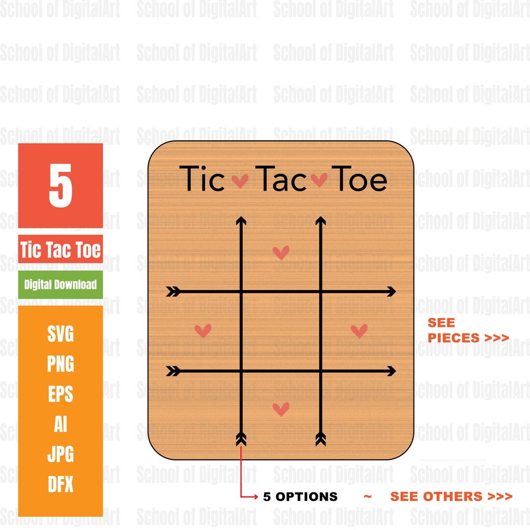 Tic Tac Toe SVG, Valentine Tic Tac Toe SVG File, Valentine Game SVG ...