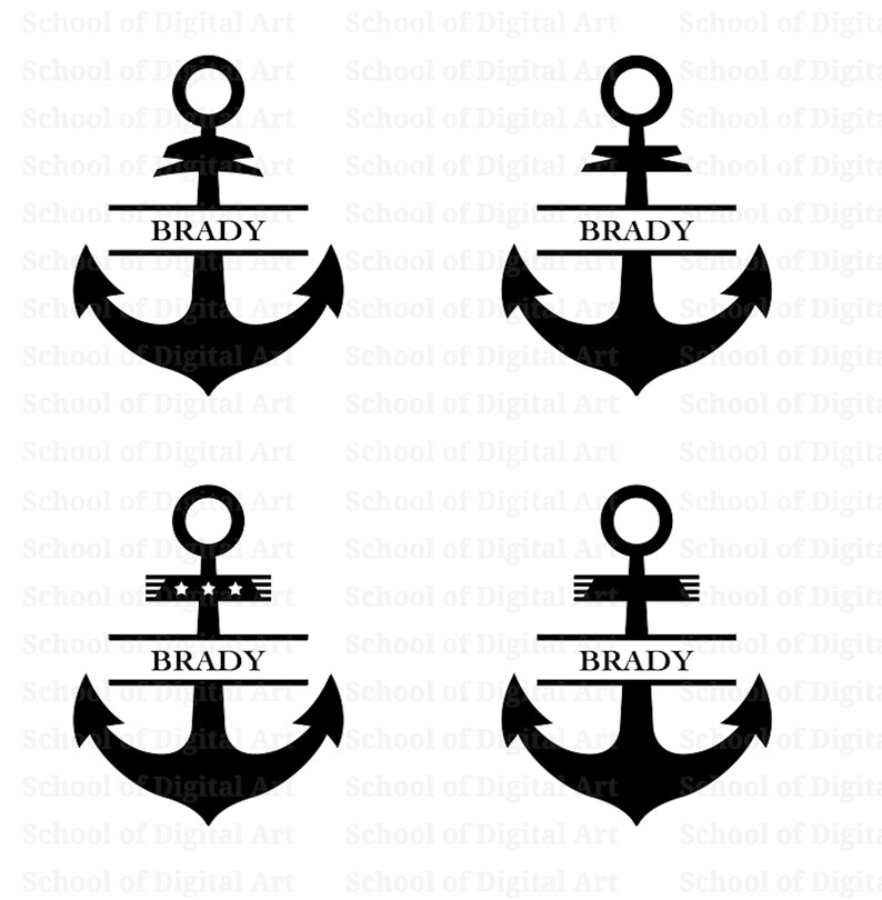 Anchor Split Monogram Svg Nautical Svg Split Anchor Svg Sea Svg Anchor Cut File Anchor Cricut ...