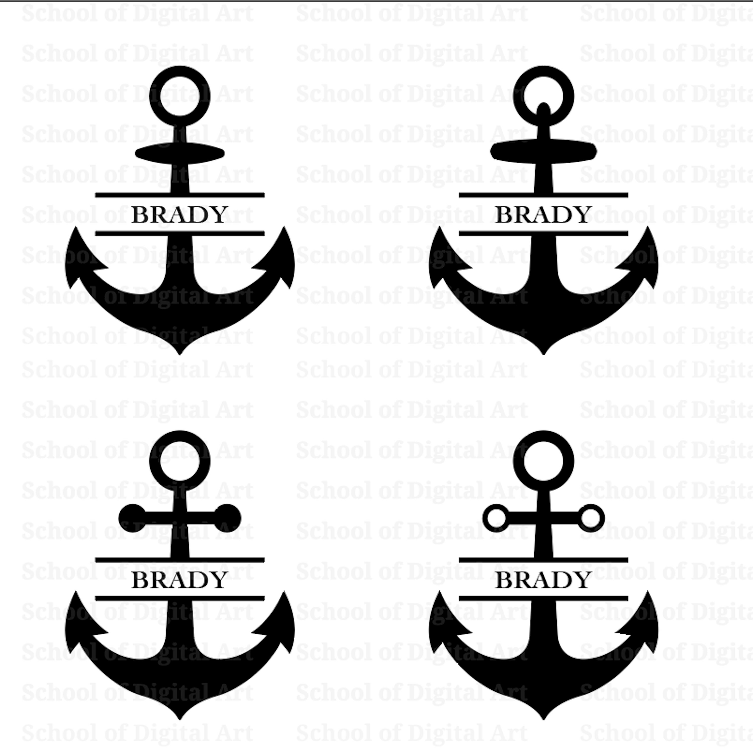 Anchor Split Monogram Svg Nautical Svg Split Anchor Svg Sea Svg Anchor ...