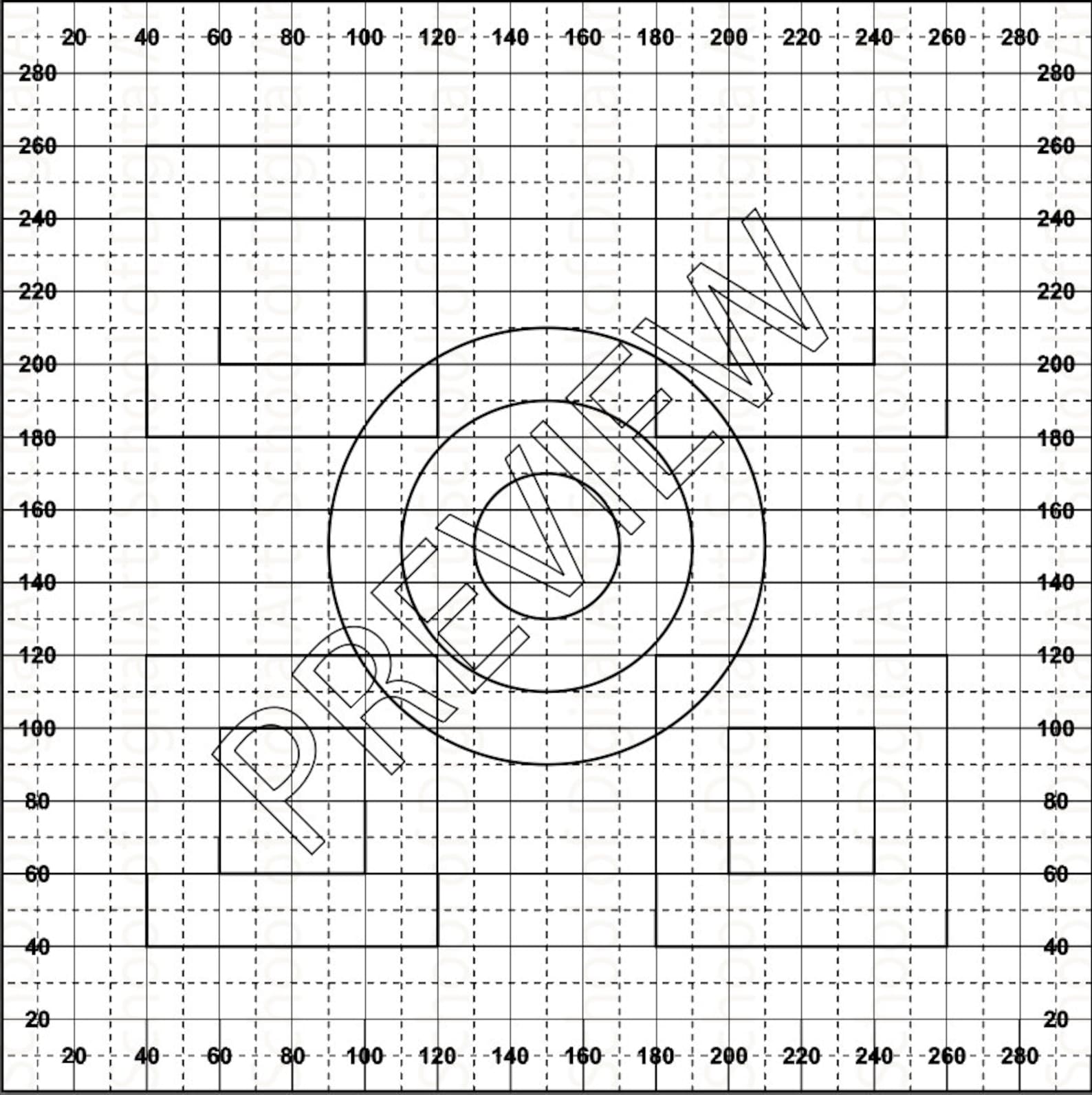 Basic Waste Grid 300x300 Mm Laser Machine. Ready Lightburn File. TTS-25 ...
