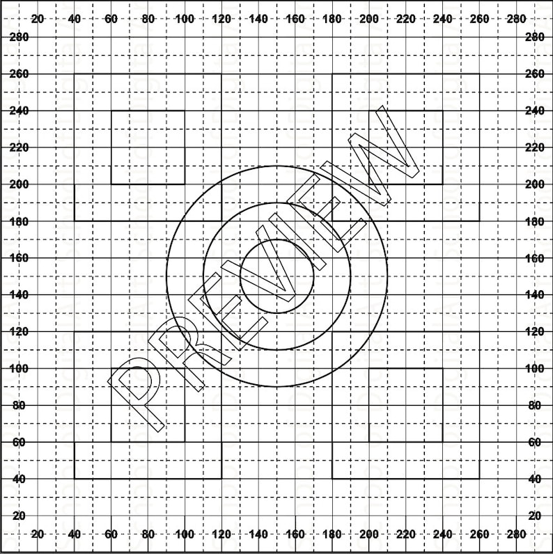 Basic Waste Grid 300x300 Mm Laser Machine. Ready Lightburn File. TTS-25 ...