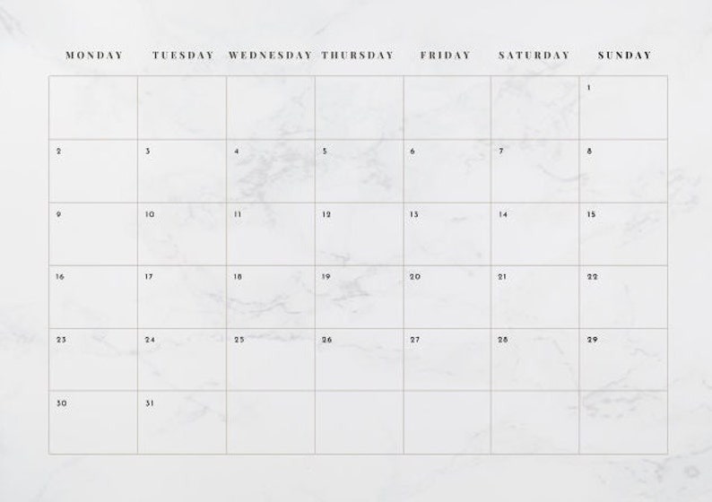 2023 Minimilistic Marble Printable Planner - Etsy