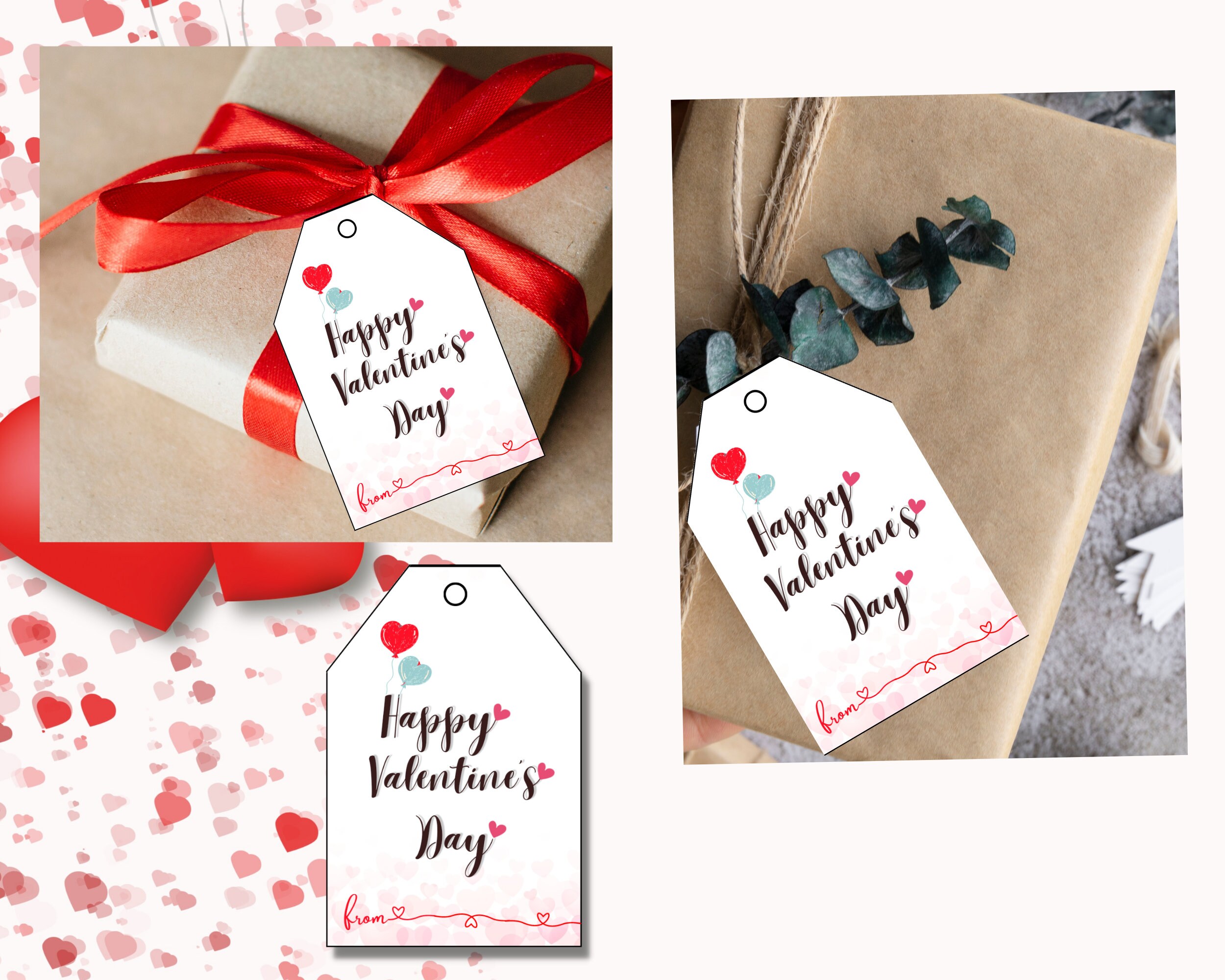 Valentine's Day Gift Tags. Gift Tags for Valentine's Day. Printable PDF ...