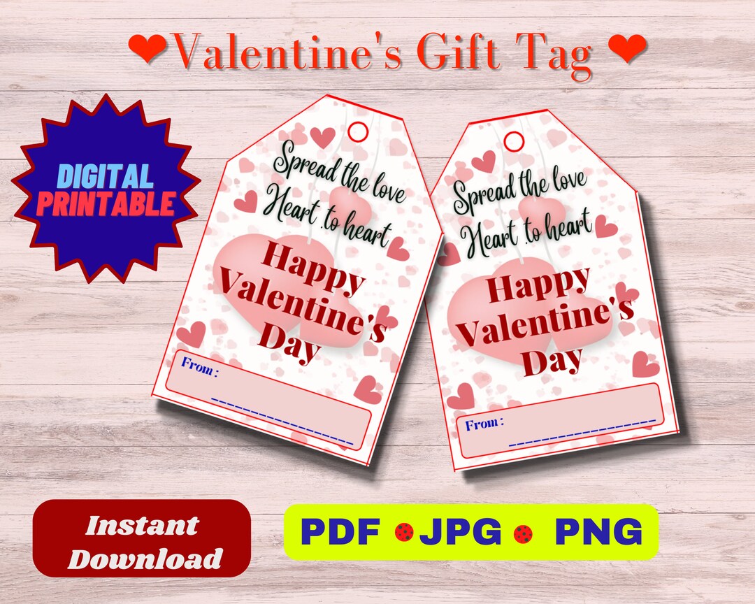 Printable Valentine's Day Gift Tag Valentine Gift Labels Lovely Gift ...