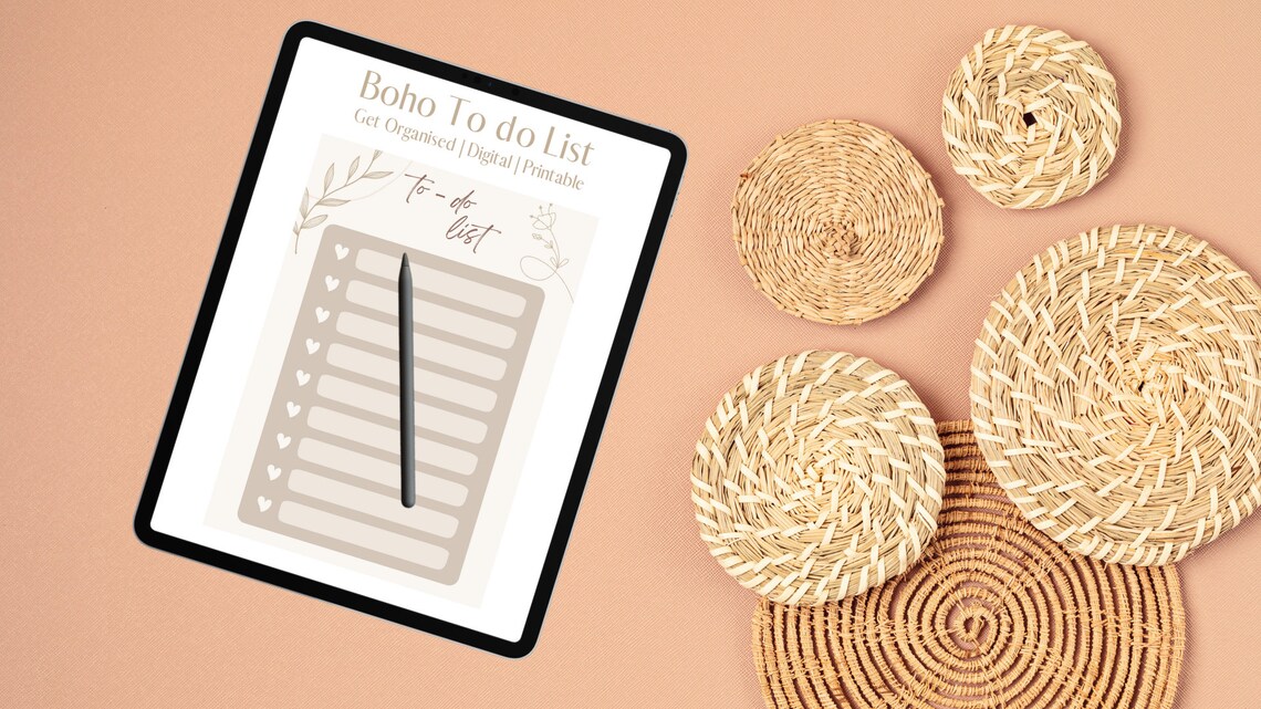 Boho to Do List | Printable | Digital, Tasks List Template ...
