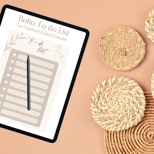 Boho to Do List | Printable | Digital, Tasks List Template ...