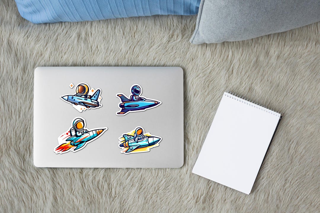 Astronaut Sticker Pack - Space Riders Vinyl Decals Matt Finish (rocket ...
