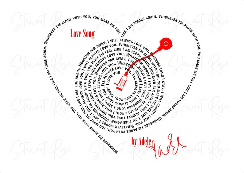 Love Song by Adele - Digital Files, PNG, Ai, Jpeg, SVG, PDF - Etsy