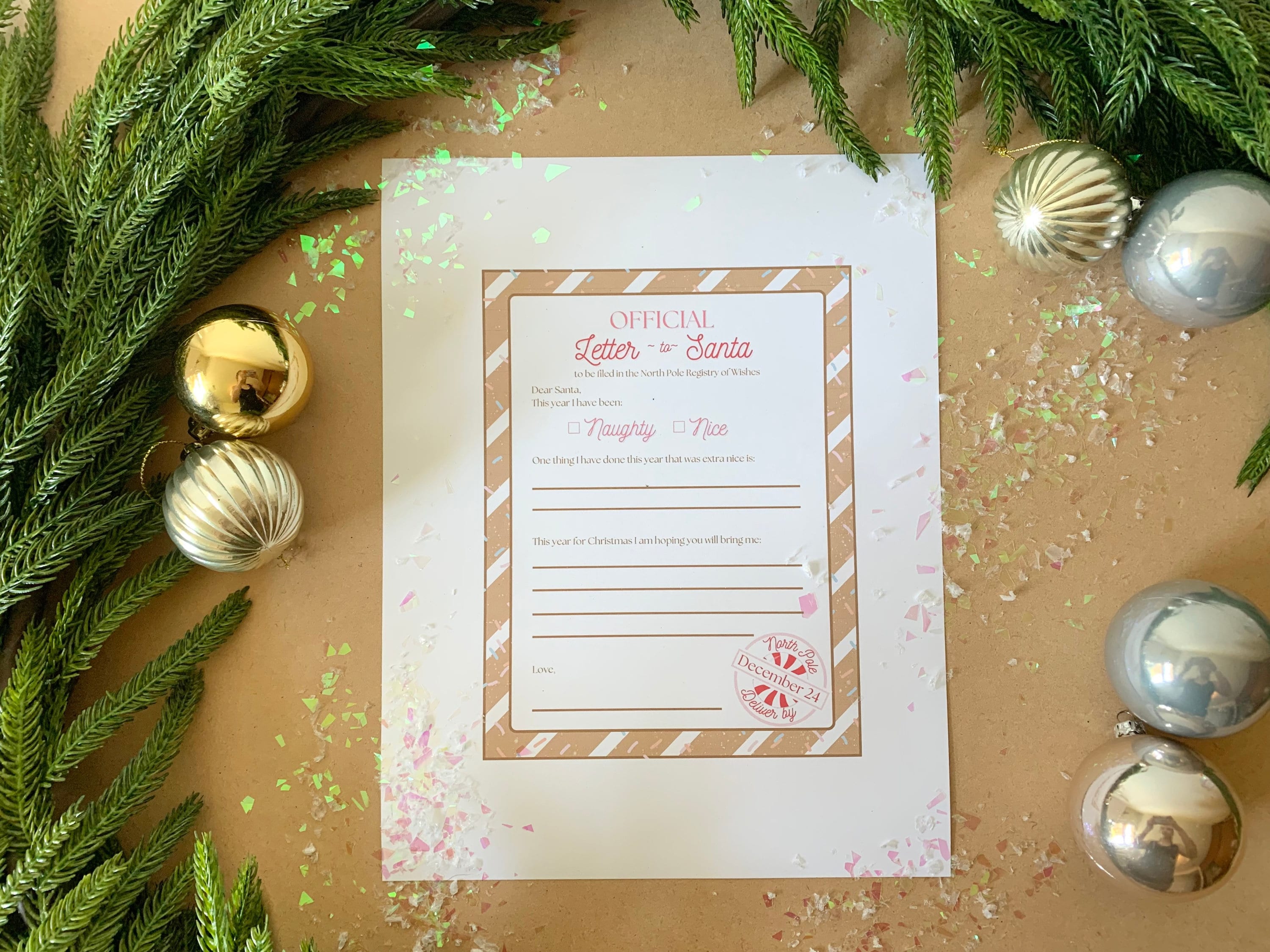 Gingerbread Themed Letter to Santa With Colorful Candy Printable - Etsy