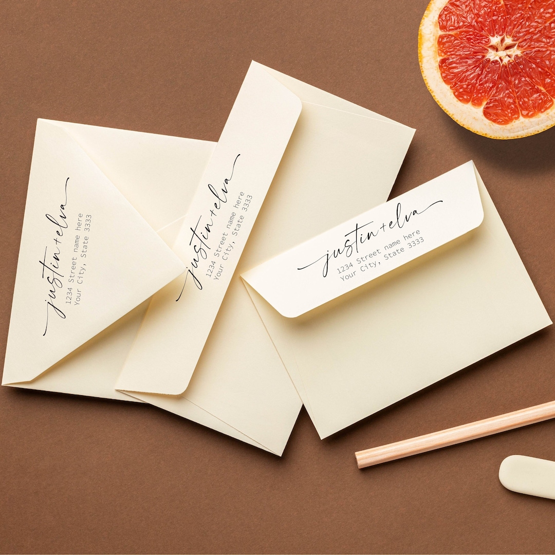 Return Address Stamp With Style | Wedding Address Stamp | Couple ...