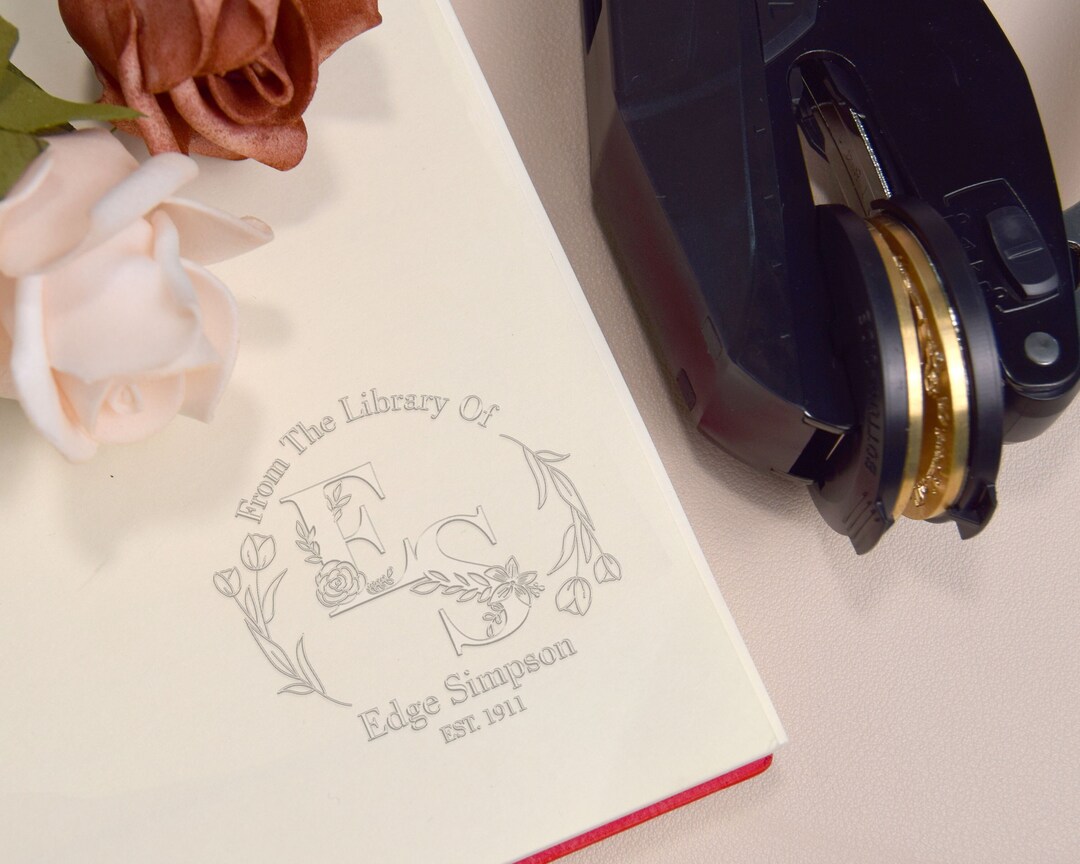 Personalized Book Embosser: Custom Library Initial Stamp - Etsy