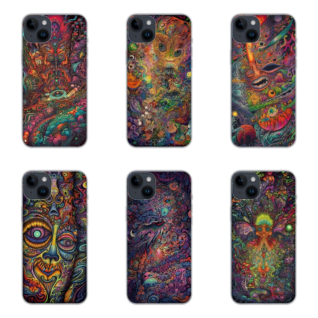 Colorful Psychedelic Phone Cover for iPhone & Samsung Trippy Pattern ...