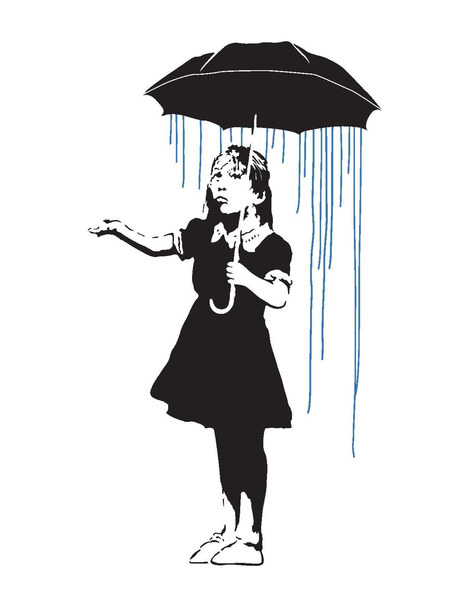 Banksy Long Way Home Girl Rain Umbrella Digital File EPS Ai Studio Jpeg ...