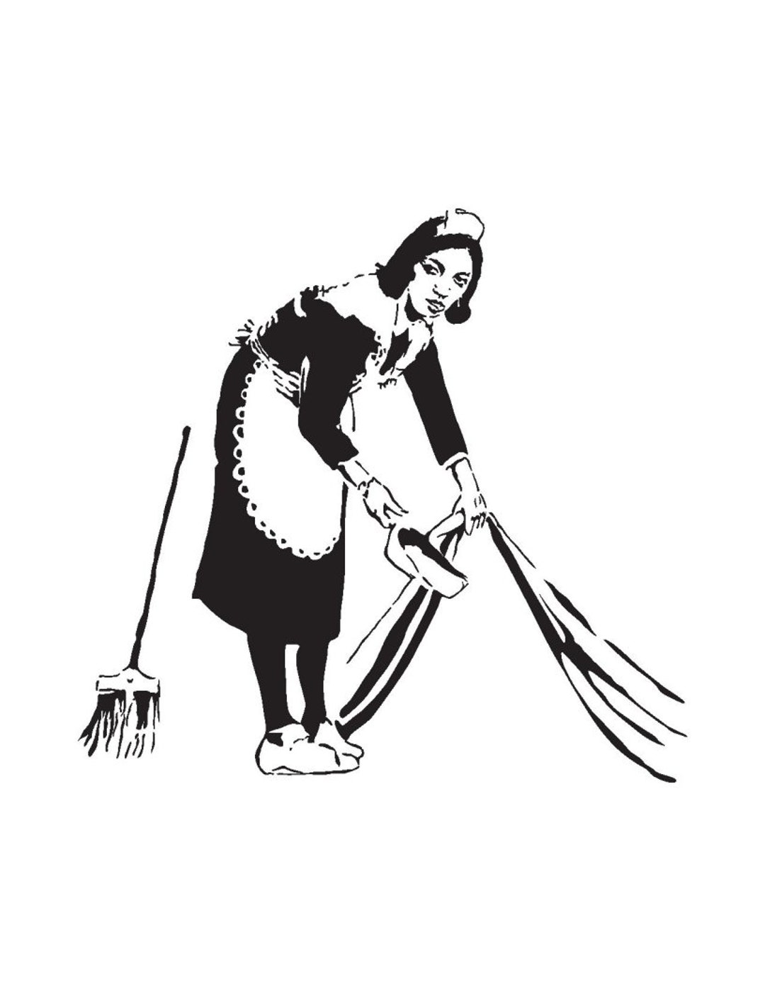 Banksy Maid Swept up Digital File EPS Ai Studio Jpeg DXF PNG Graffiti ...