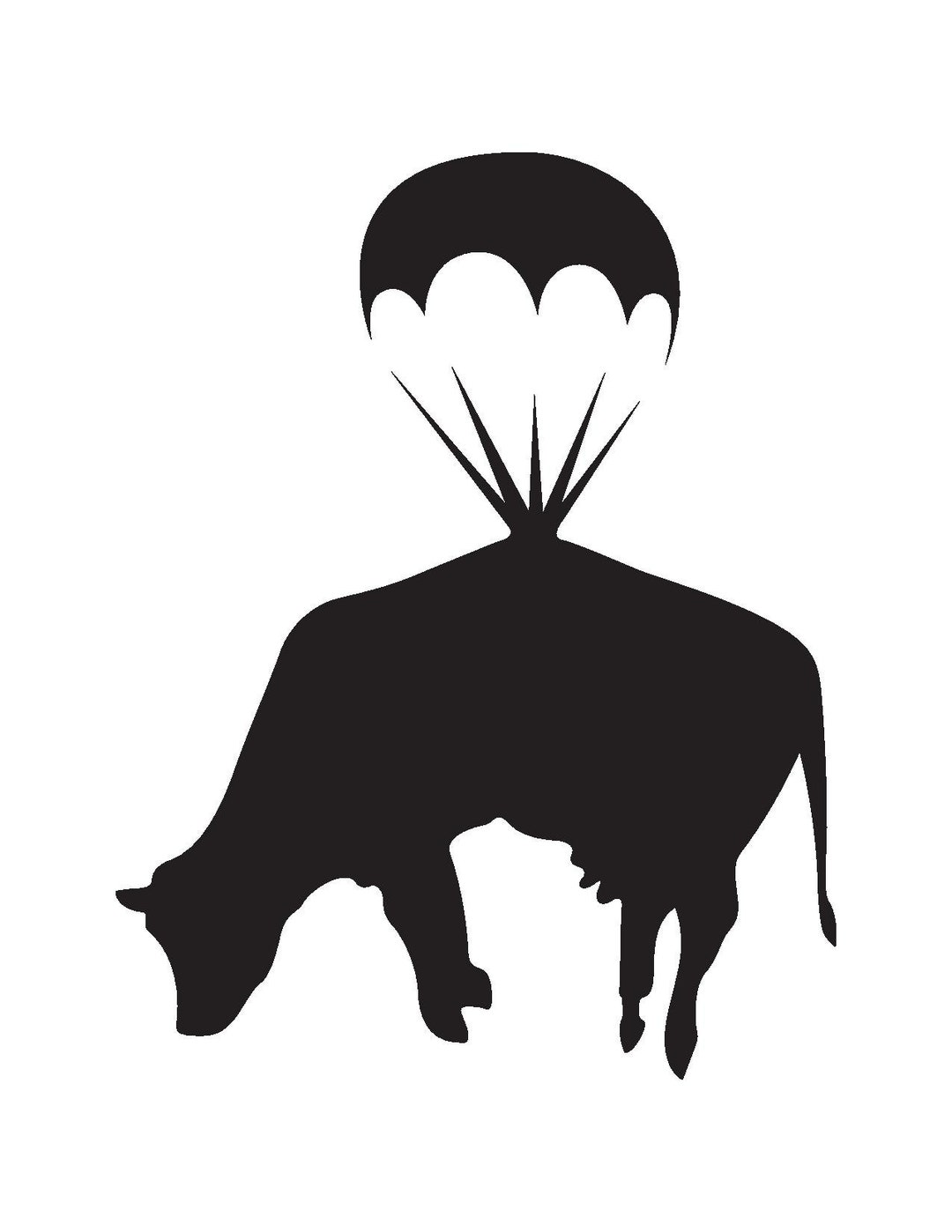 Banksy Parachute Cow Digital File EPS Ai Studio Jpeg DXF PNG Graffiti ...