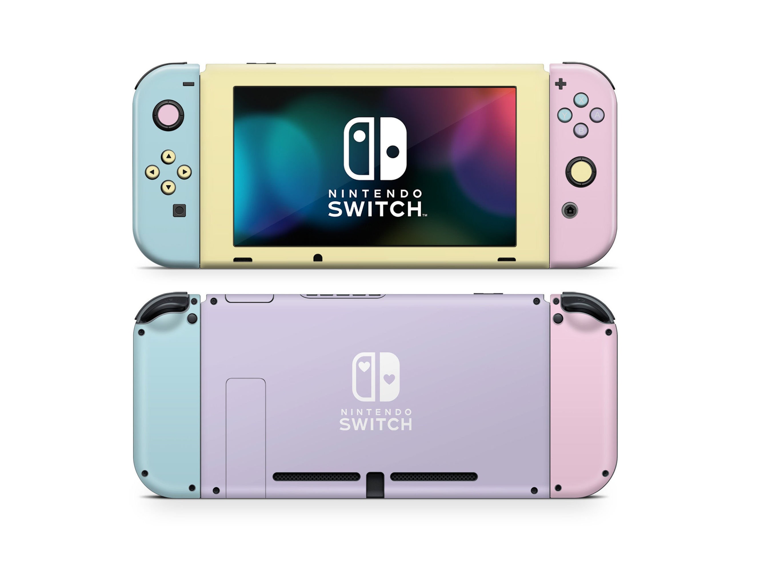 Seafoam Retro 80s Color Blocking Nintendo Switch Skin, Pastels ...