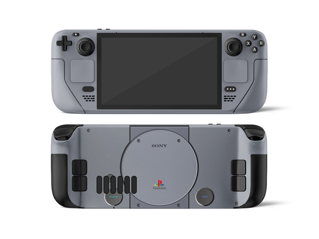 Retro Classic Playstation 1 Steam Deck Skin, Dark Grey PS1 Steam Deck ...