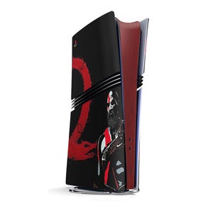 Dark God of War PS5 Pro Skin, Black Red God of War Minimalist PS5 Slim ...
