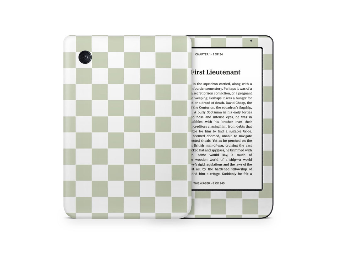 Matcha Checker Kobo Skin, Soft Pastels Neutral Green Aesthetic Pattern ...