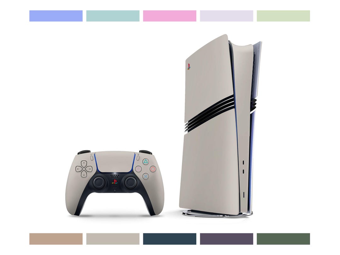 Skin pour PS5 Pro série Colorwave Apple, skin PS5 mince personnalisée ...