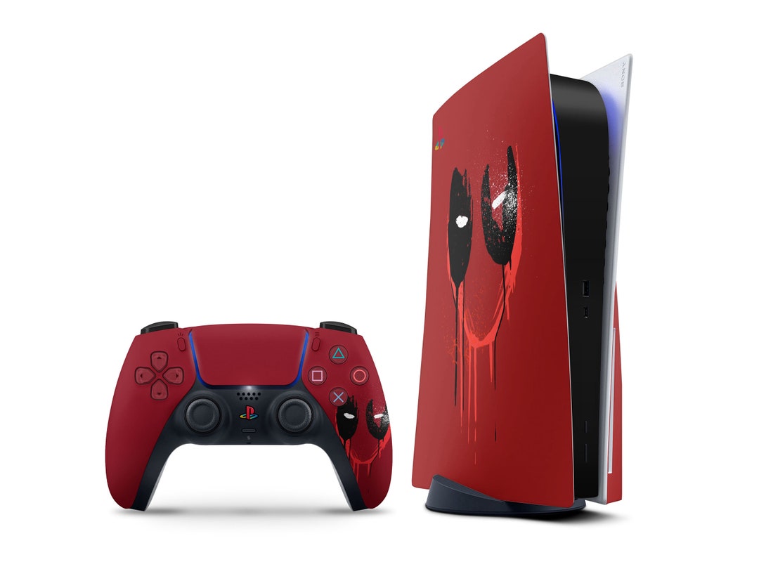 Deadpool PS5 Skin, Red Blood Splatter PS5 Slim Skin, Superhero ...