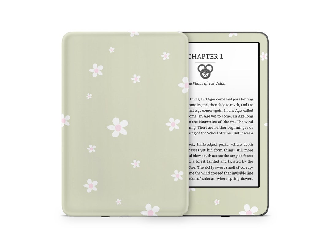 Matcha Green Daisy Kindle Skin, Cute Green Floral Soft Pastels, Amazon ...
