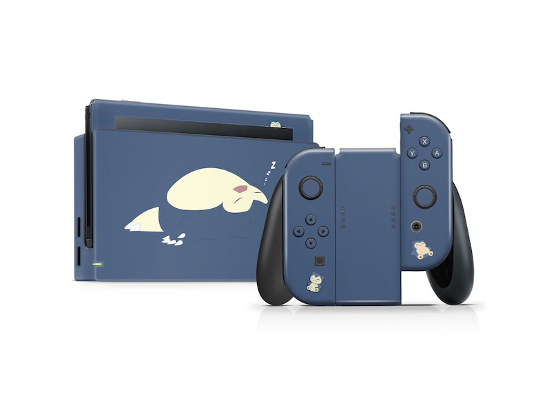 Pokemon Snorlax Nintendo Switch Skin, Navy Sleeping Snorlax Switch 2 ...