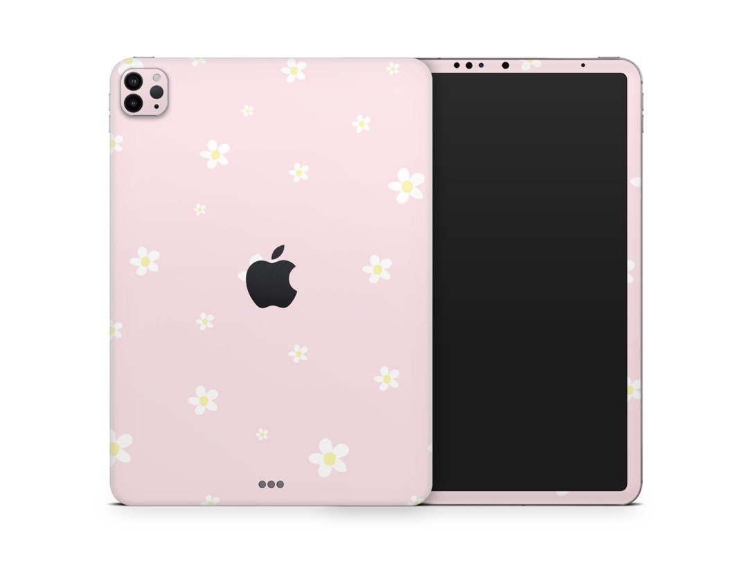 Pink Daisy iPad Pro Skin, Cute Baby Pink Floral Soft Pastels Aesthetic ...
