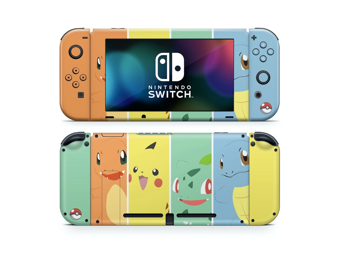 Pokemon Starter Nintendo Switch Skin Pikachu Charmander - Etsy