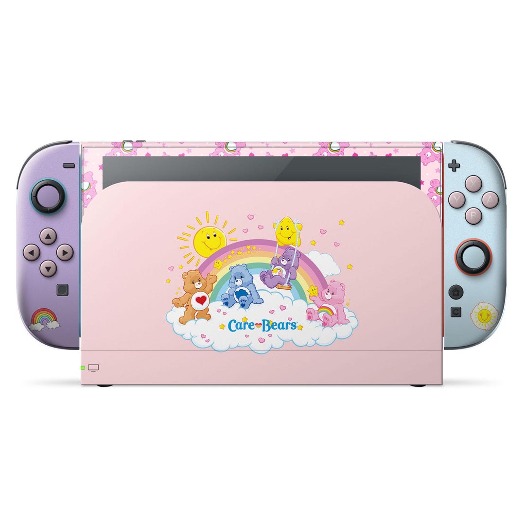 Care Bear Nintendo Switch 2 Skin, Pastel Pink Rainbow Pattern Switch ...